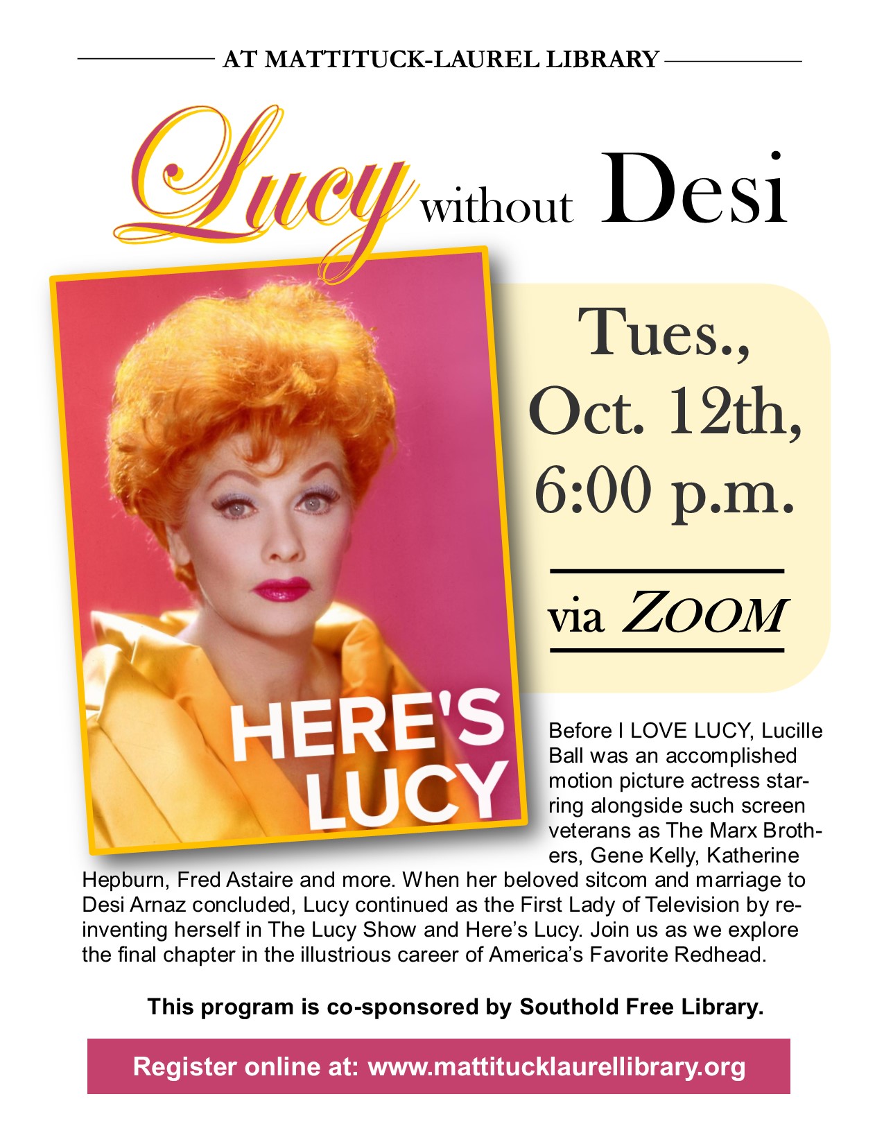 Lucy without Desi via Zoom - Northforker