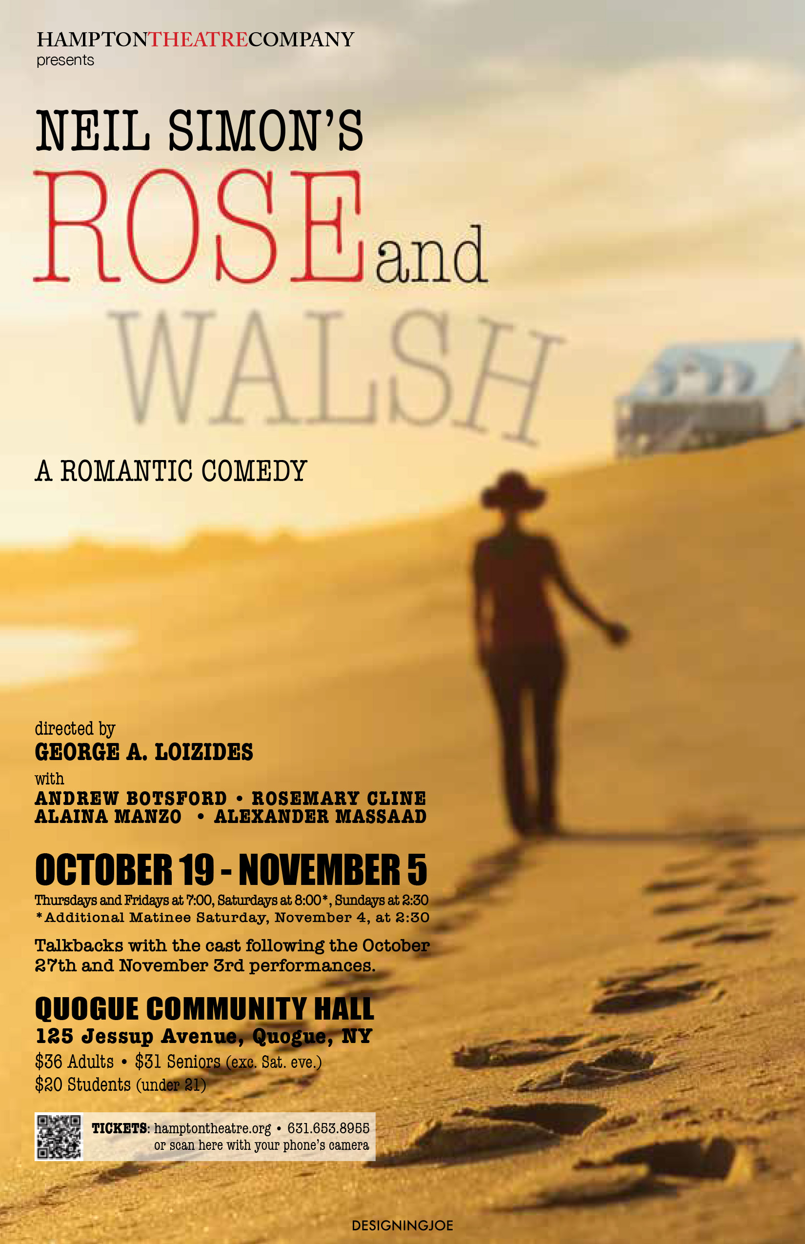 "Rose and Walsh" by Neil Simon - presented by Hampton Theater Company ...